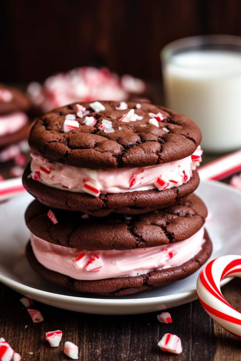 Chocolate Peppermint Sandwich Cookies • Delish Club