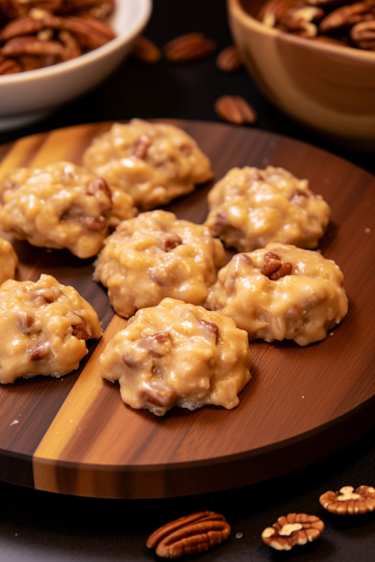 No-Bake Coconut Pecan Praline Cookies • Delish Club
