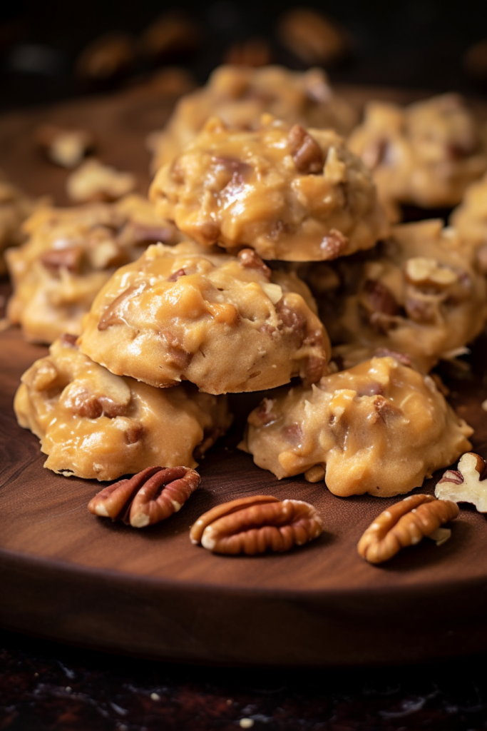 No-Bake Coconut Pecan Praline Cookies • Delish Club