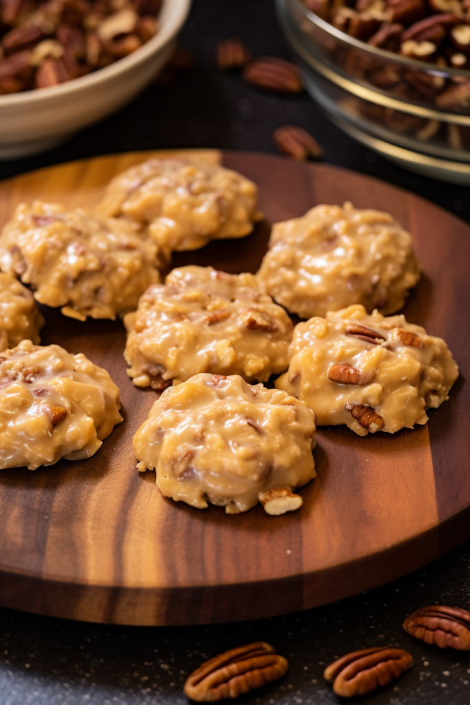 No-Bake Coconut Pecan Praline Cookies • Delish Club