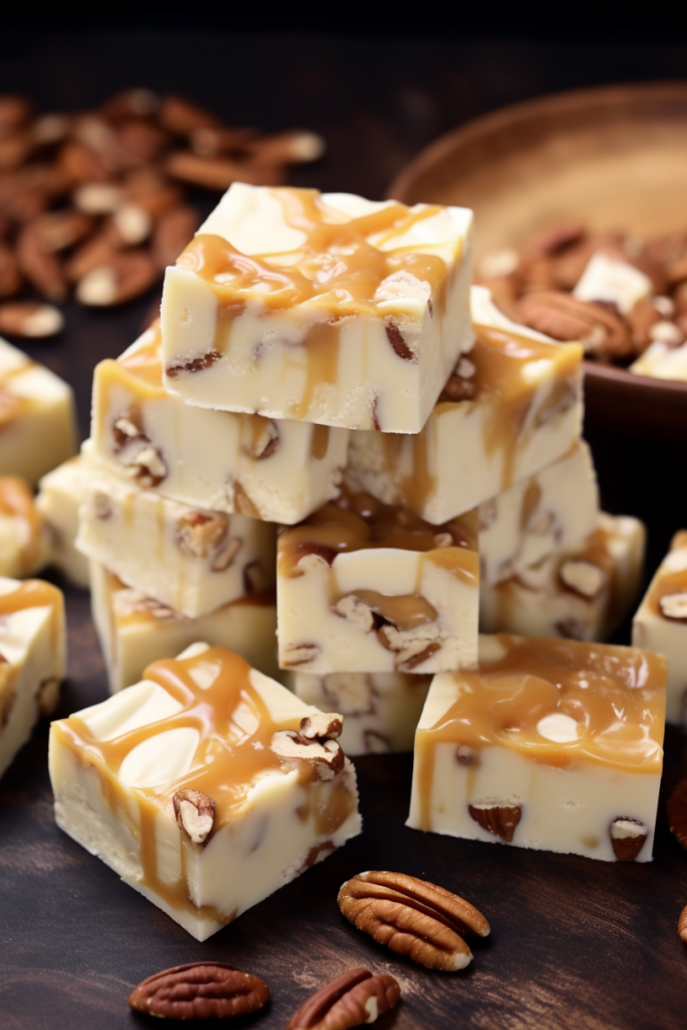 White Chocolate Caramel Pecan Fudge • Delish Club